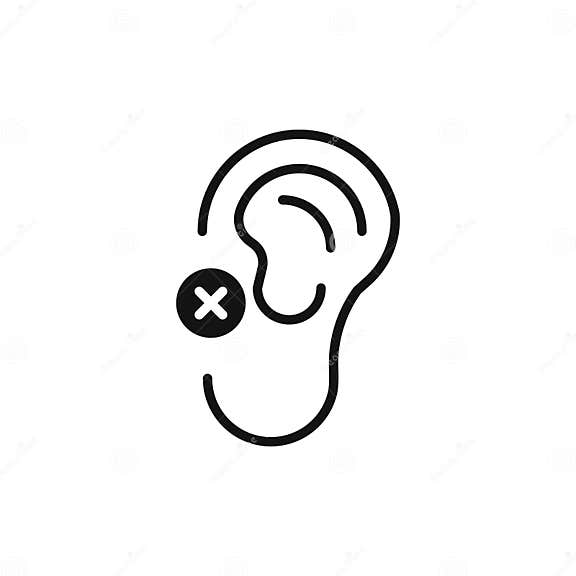 Ear Deaf Icon Isolated on White Background Stock Vector - Illustration ...
