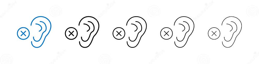 Ear Deaf Icon Isolated on White Background Stock Vector - Illustration ...