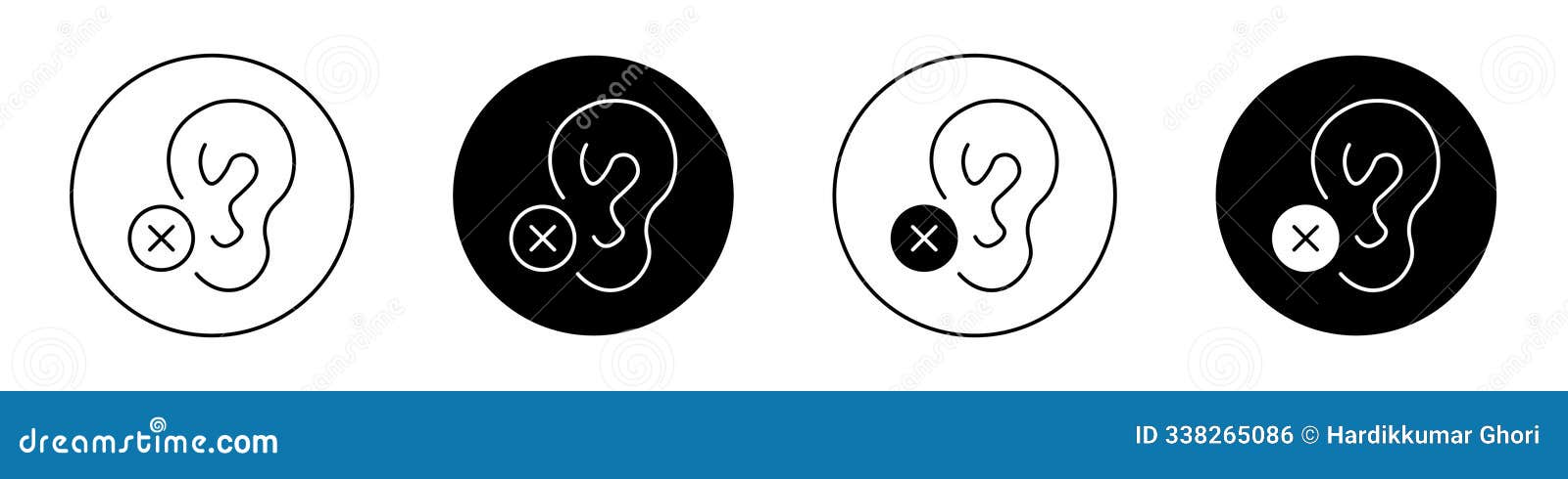 Deaf Icon Thin Outline Art Symbol Vector Illustration | CartoonDealer ...