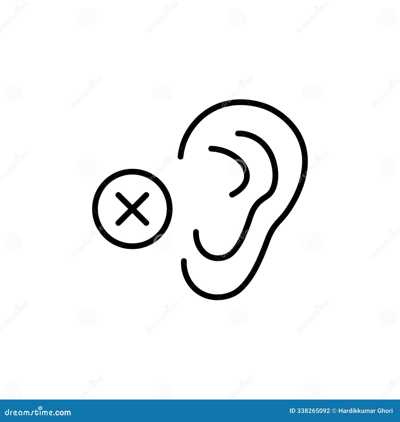 Ear Deaf Icon Isolated on White Background Stock Vector - Illustration ...