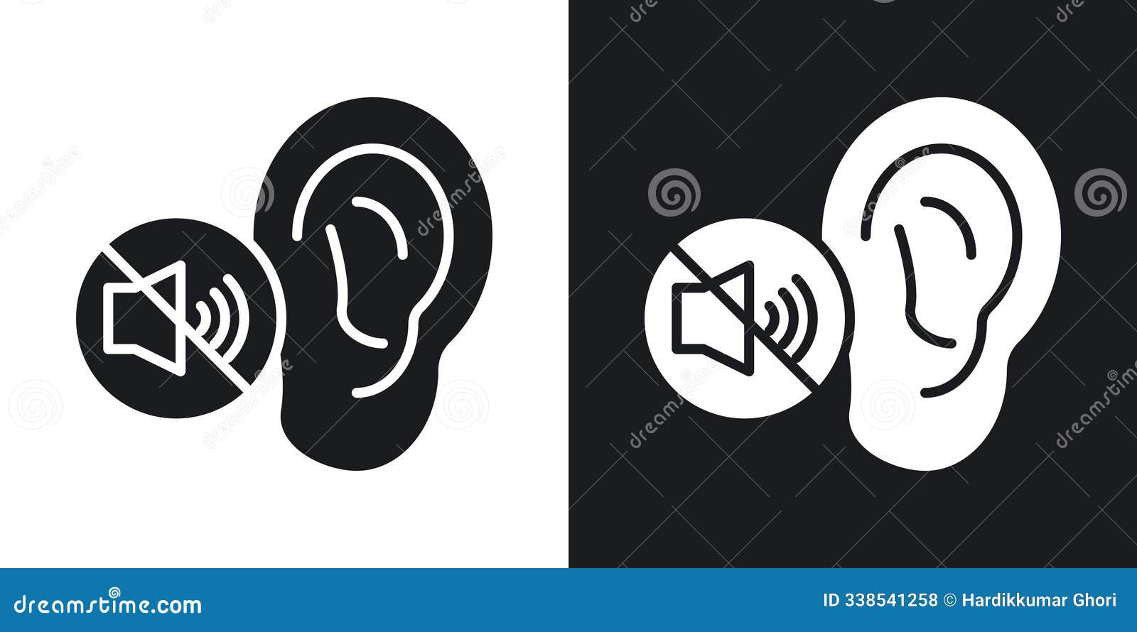 Deaf Icon Thin Outline Art Symbol Vector Illustration | CartoonDealer ...