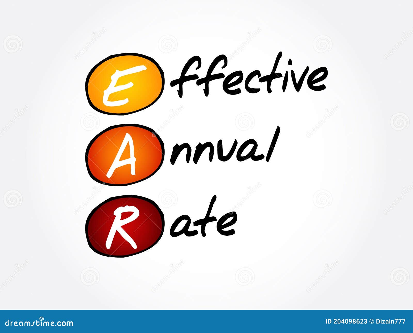 EAR, Effective Annual Rate. Concept With Keywords, Letters And Icons ...