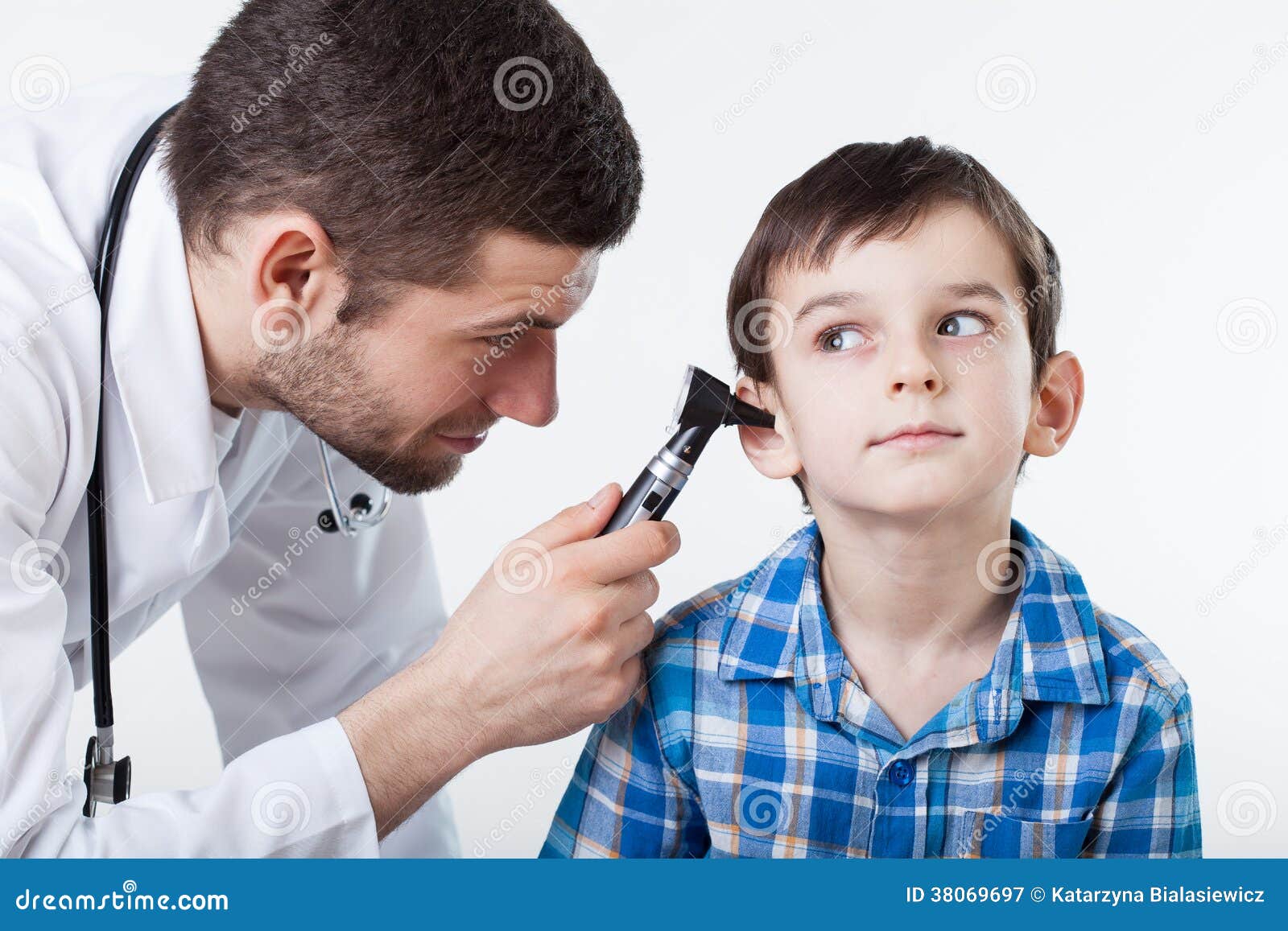 Ear examination stock image. Image of doctor, hospital - 38069697