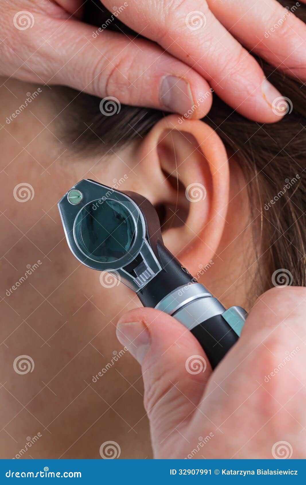 Ear examining stock image. Image of illness, diagnosis - 32907991