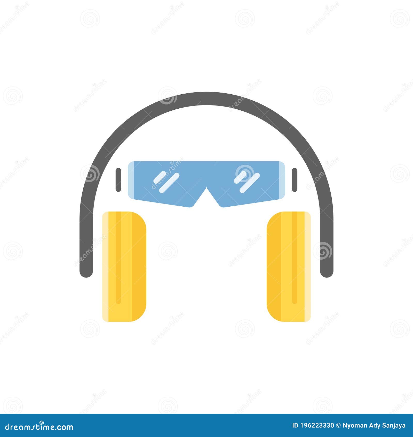 Ear and Eye Protection Vector Icon Symbol Isolated on White Background ...