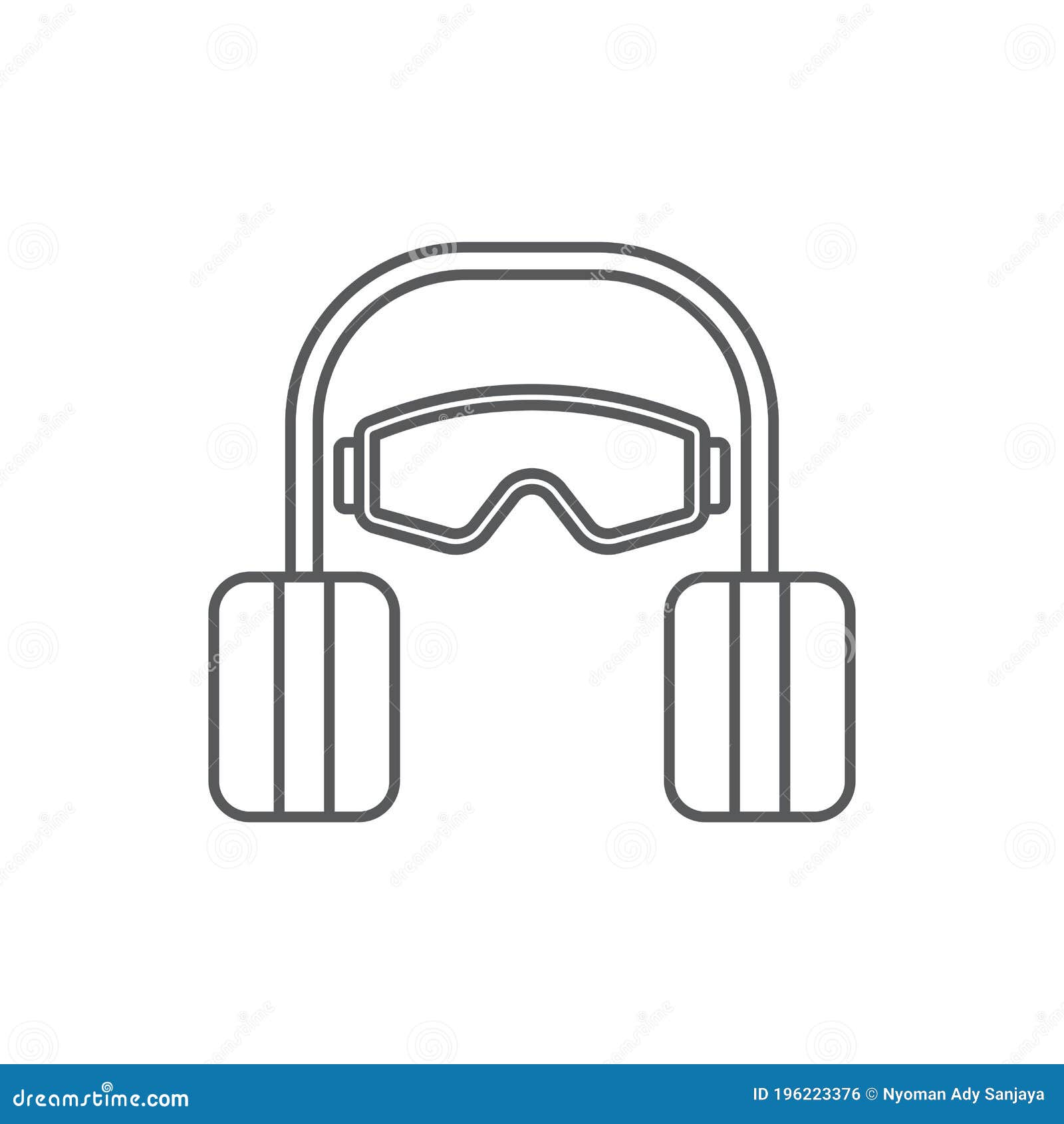 Ear and Eye Protection Vector Icon Symbol Isolated on White Background ...