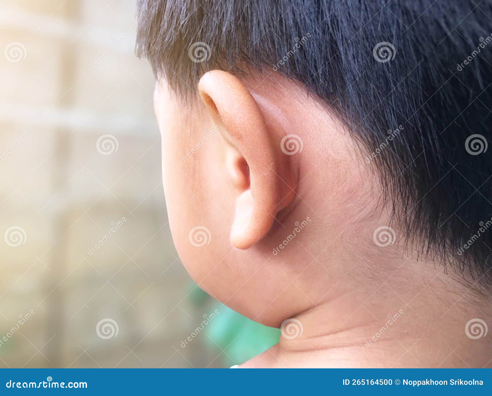 Ear of Fat Asian Boy and he Looking Something Stock Photo - Image of ...