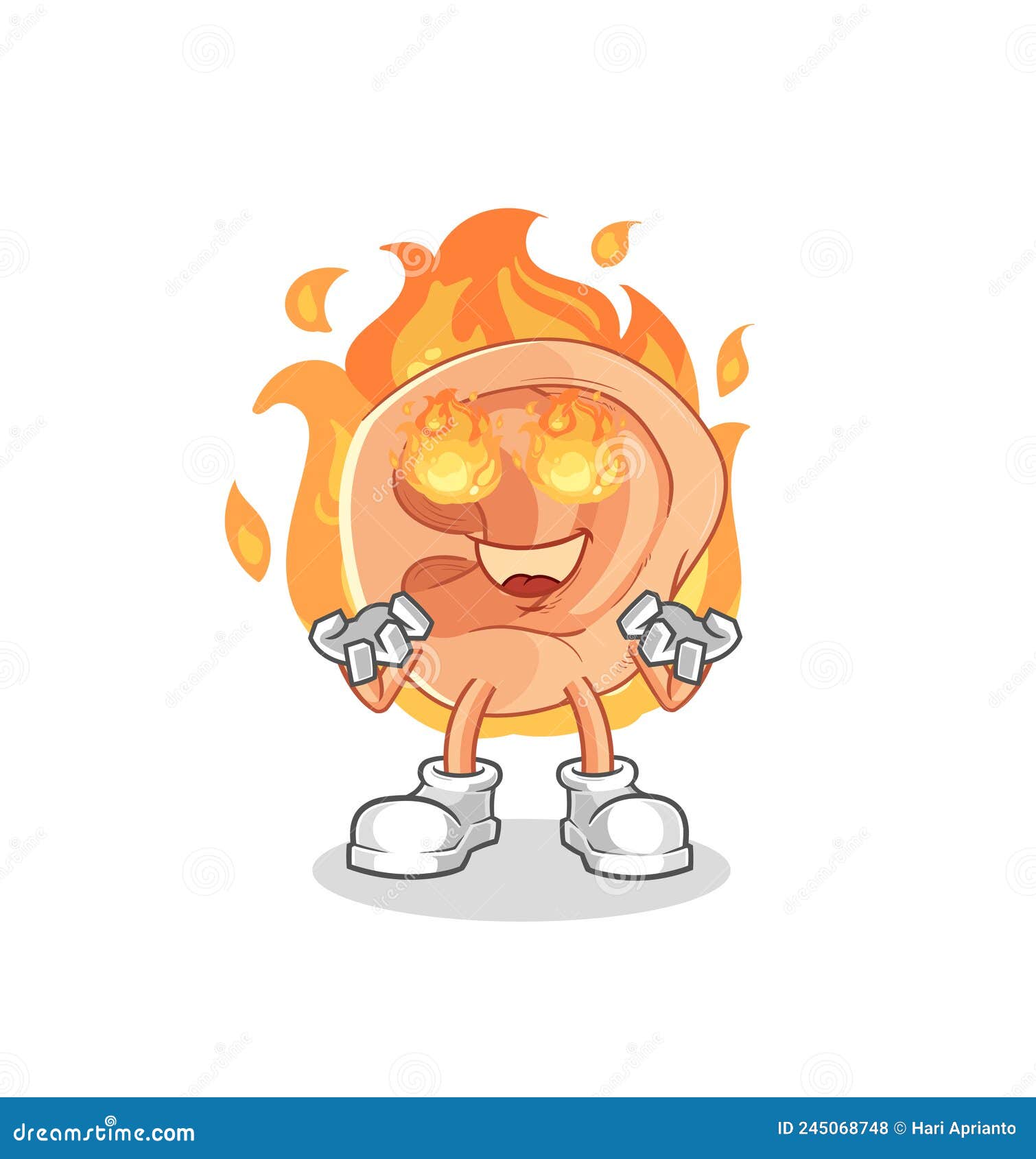Ear on Fire Mascot. Cartoon Vector Stock Vector - Illustration of ...