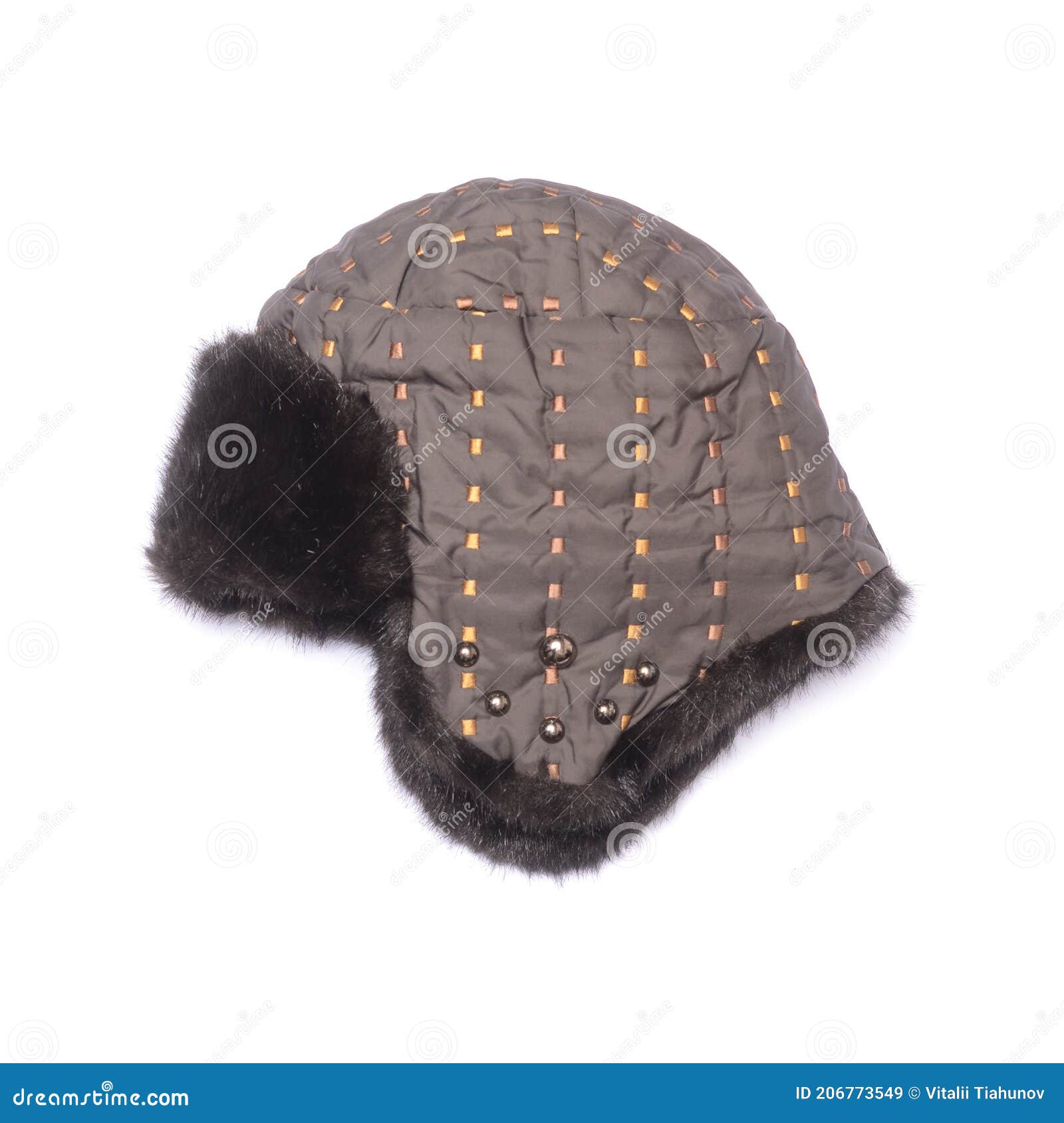 Ear Flaps Hat Isolated on White Stock Image - Image of winter, white ...