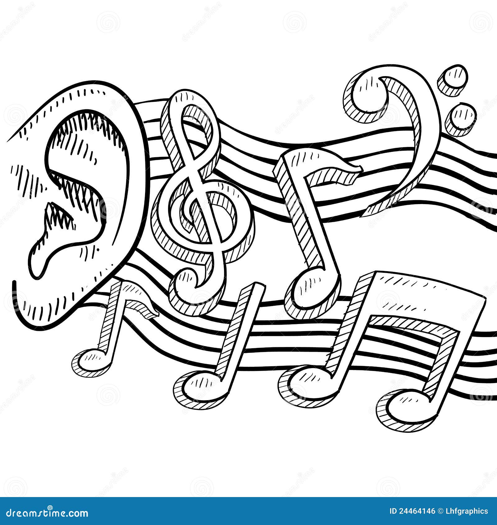An Ear Full of Music Vector Stock Vector - Illustration of notation ...
