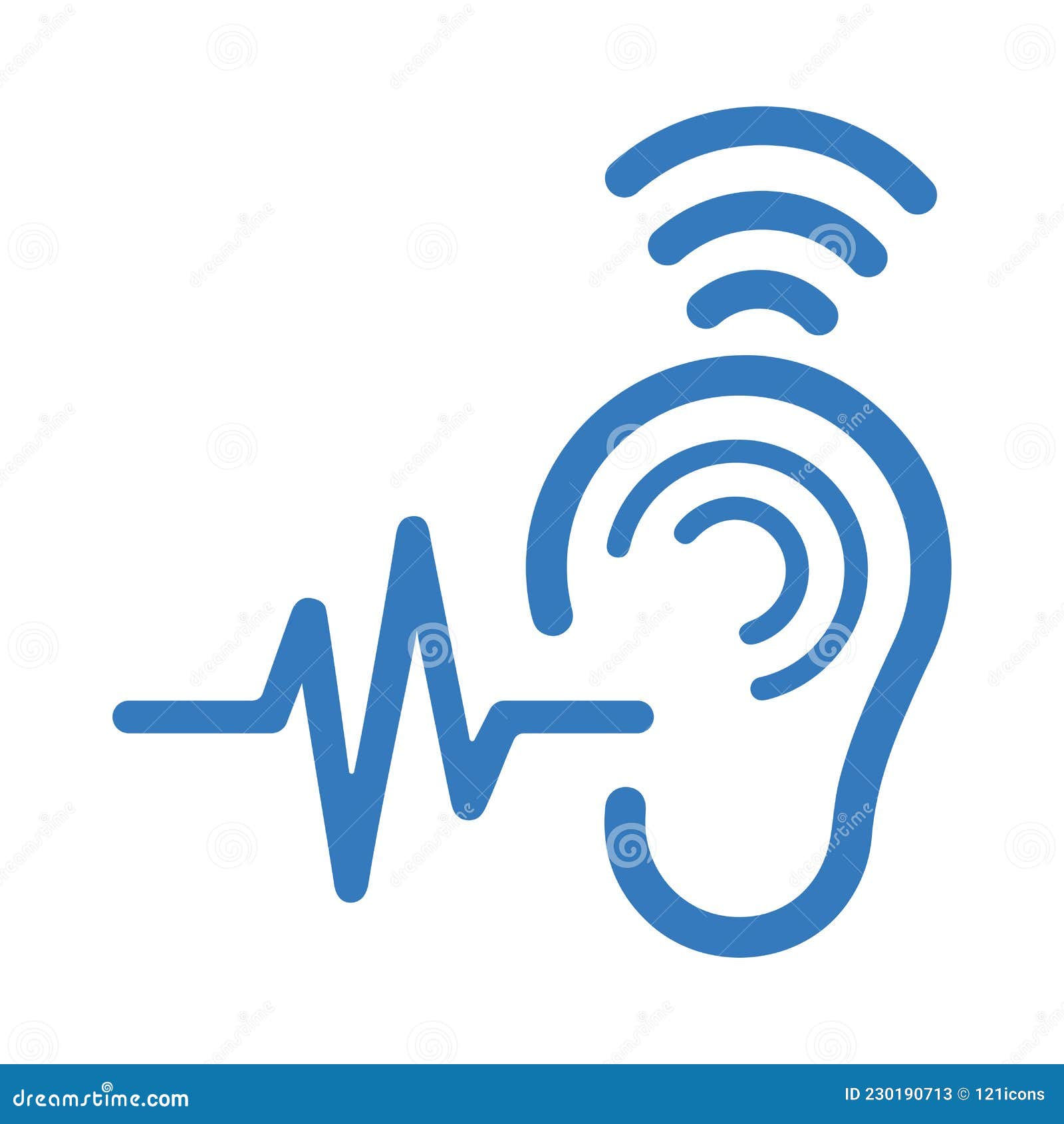 Ear, Hear, Hearing Icon. Blue Color Design Stock Vector - Illustration ...