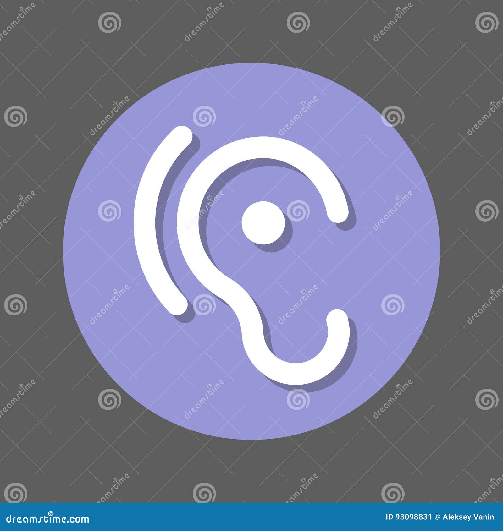 Ear, Hearing Flat Icon. Round Colorful Button, Circular Vector Sign ...