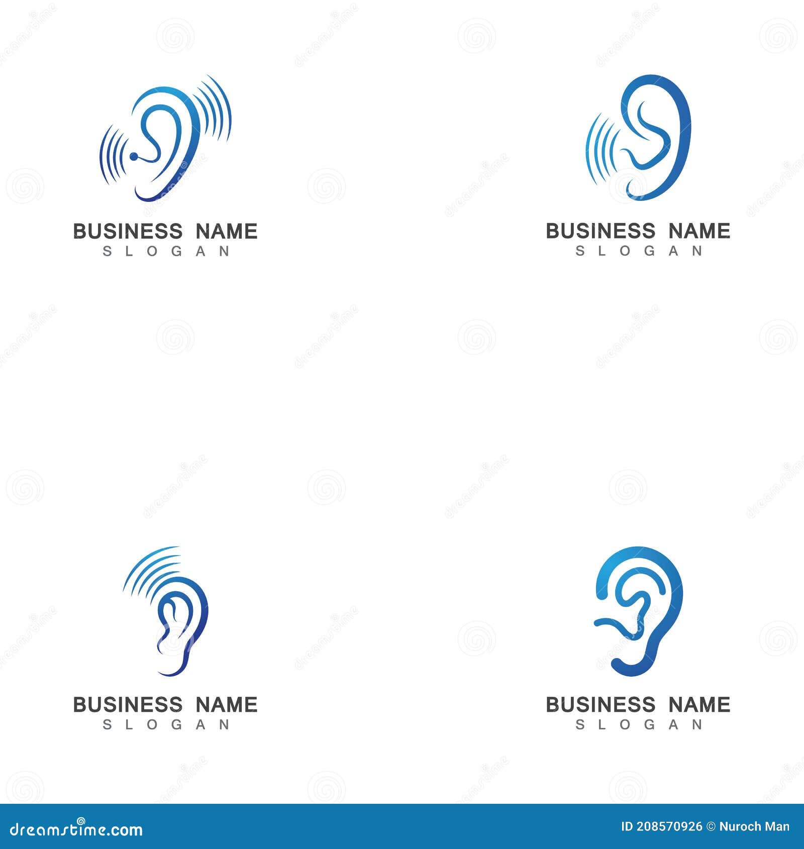 Ear Hearing Logo Template Vector Icon. Stock Vector - Illustration of ...