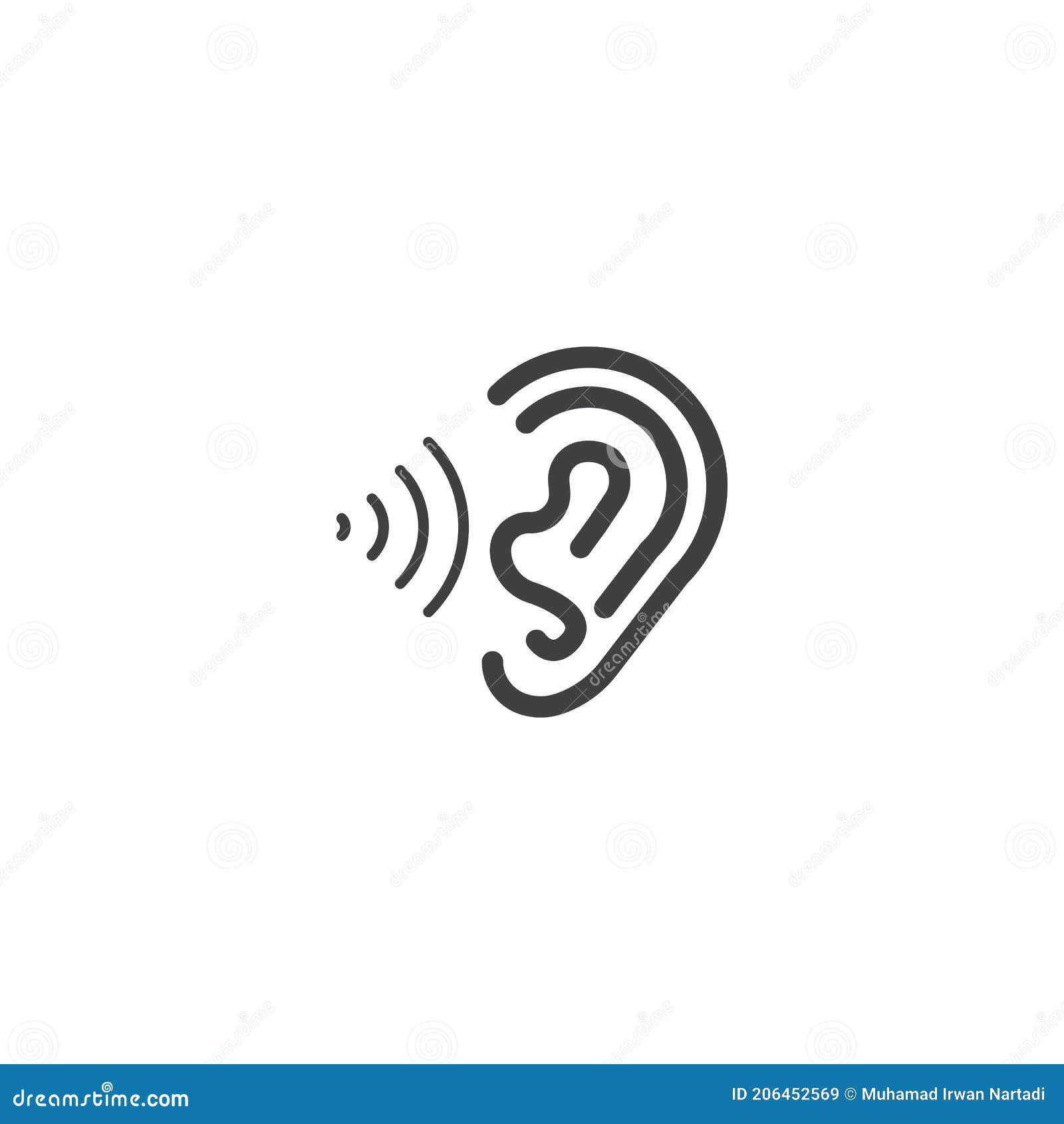 Ear, Hearing. Vector Icon Template Stock Vector - Illustration of ...