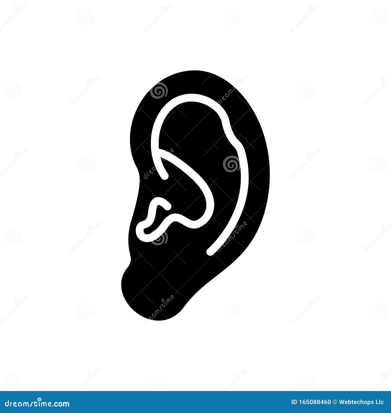 Black Solid Icon for Ear, Audible and Anatomy Stock Vector ...
