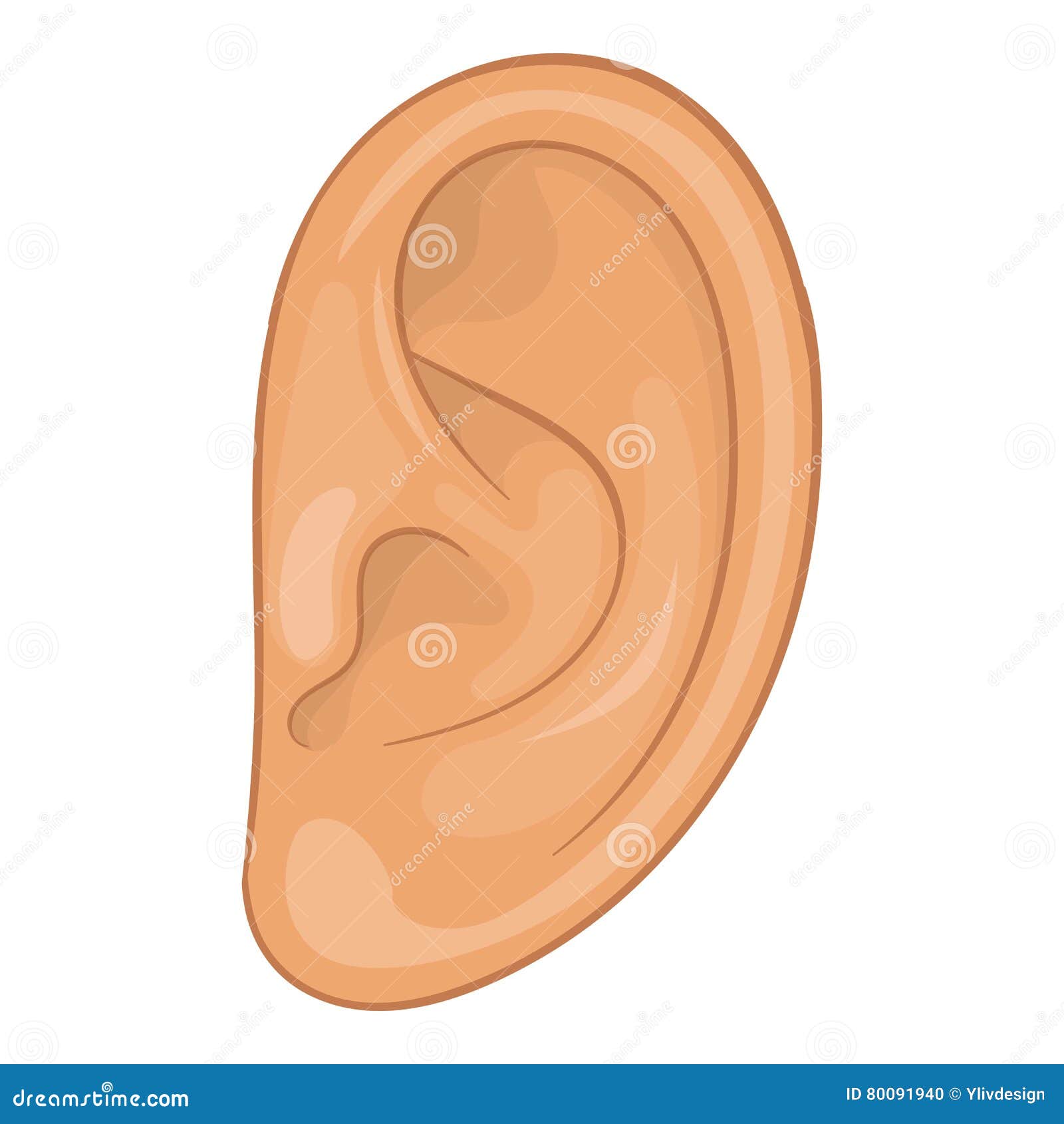 Ear icon, cartoon style stock vector. Illustration of people - 80091940
