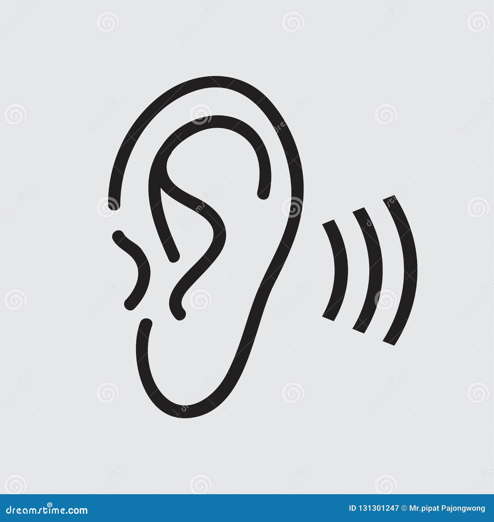 Ear Icon, Design, Body Parts Stock Illustration - Illustration of black ...