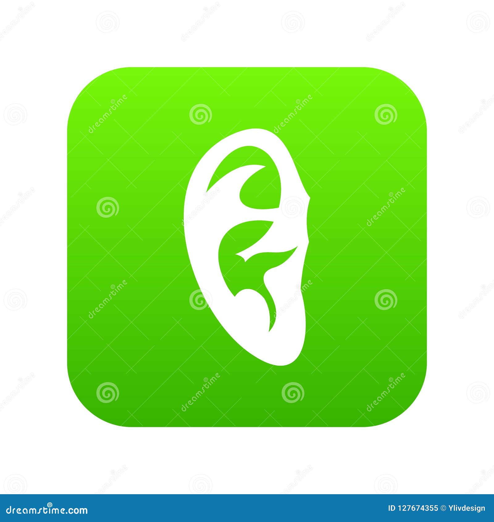 Ear icon digital green stock vector. Illustration of otolaryngology ...