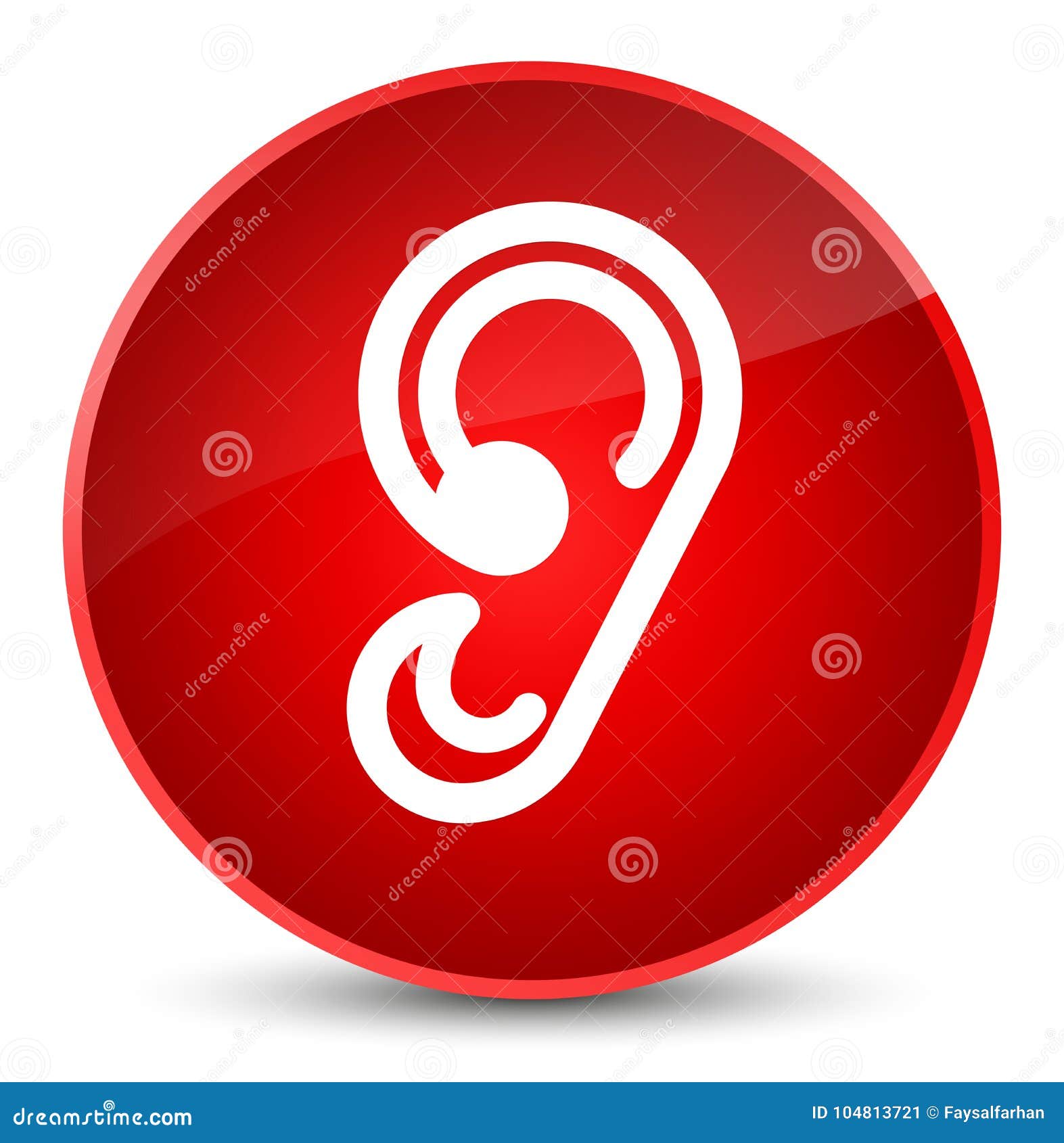 Ear Icon Elegant Red Round Button Stock Illustration - Illustration of ...
