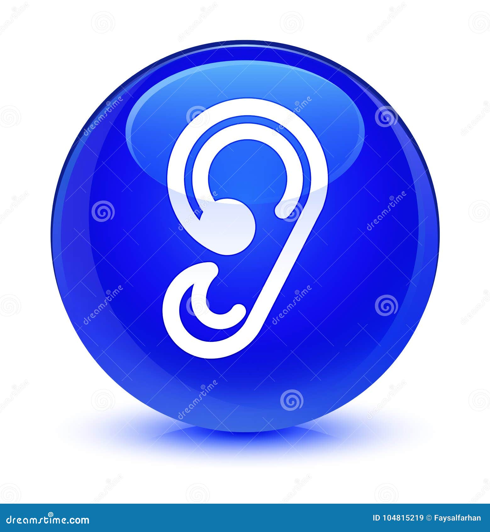Ear Icon Glassy Blue Round Button Stock Illustrations – 2 Ear Icon ...