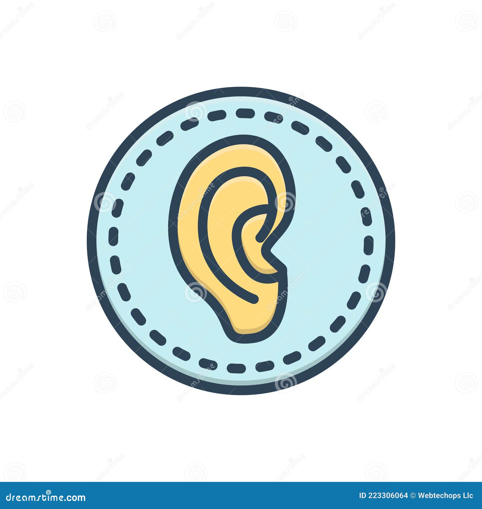 Color Illustration Icon for Ear, Hear and Listen Stock Illustration ...