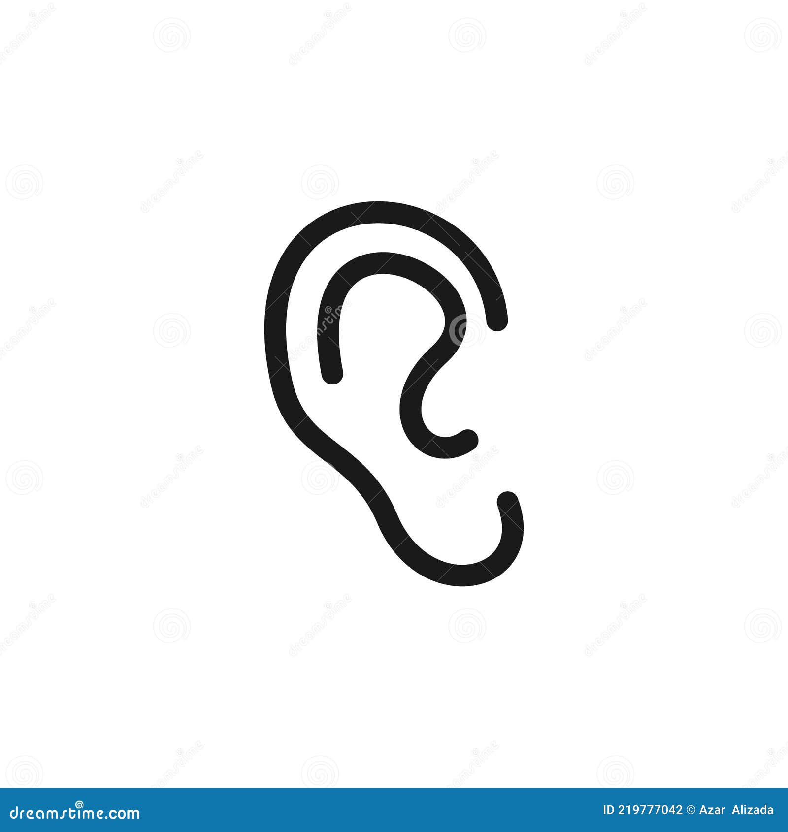 Ear Icon. Hearing Sense, Perception Symbol Stock Vector - Illustration ...