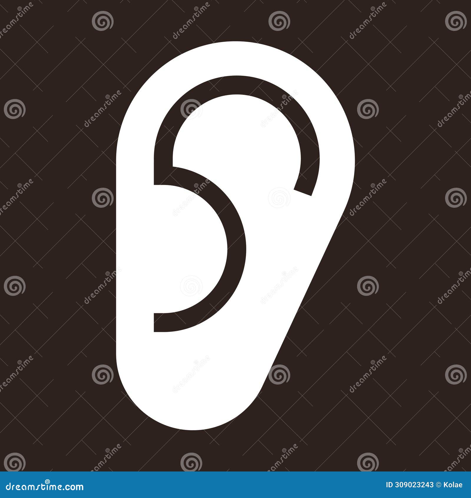 Ear icon, hearing symbol stock vector. Illustration of concept - 309023243