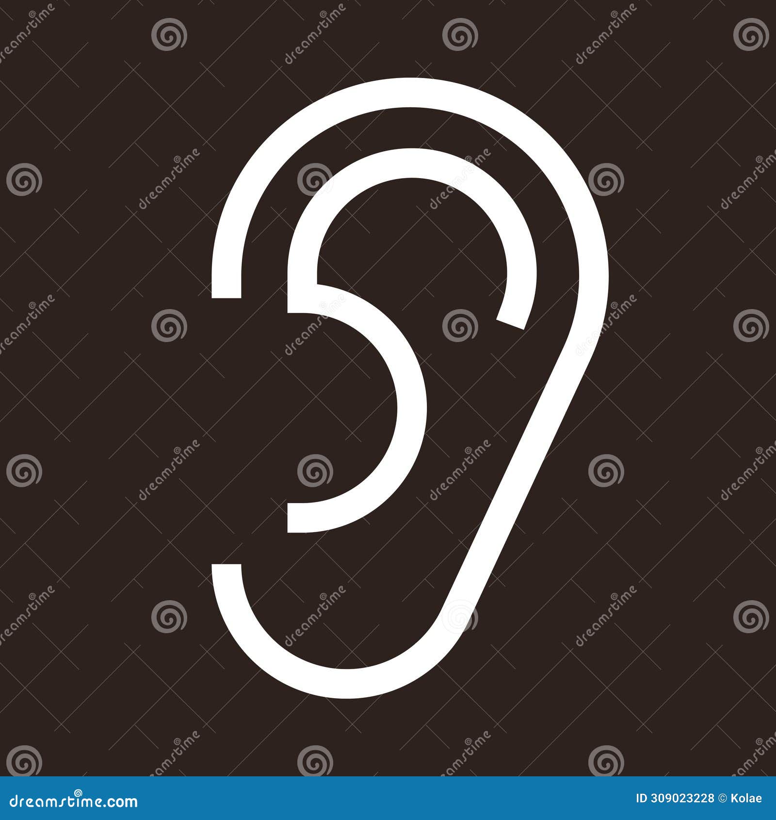 Ear icon, hearing symbol stock vector. Illustration of simple - 309023228