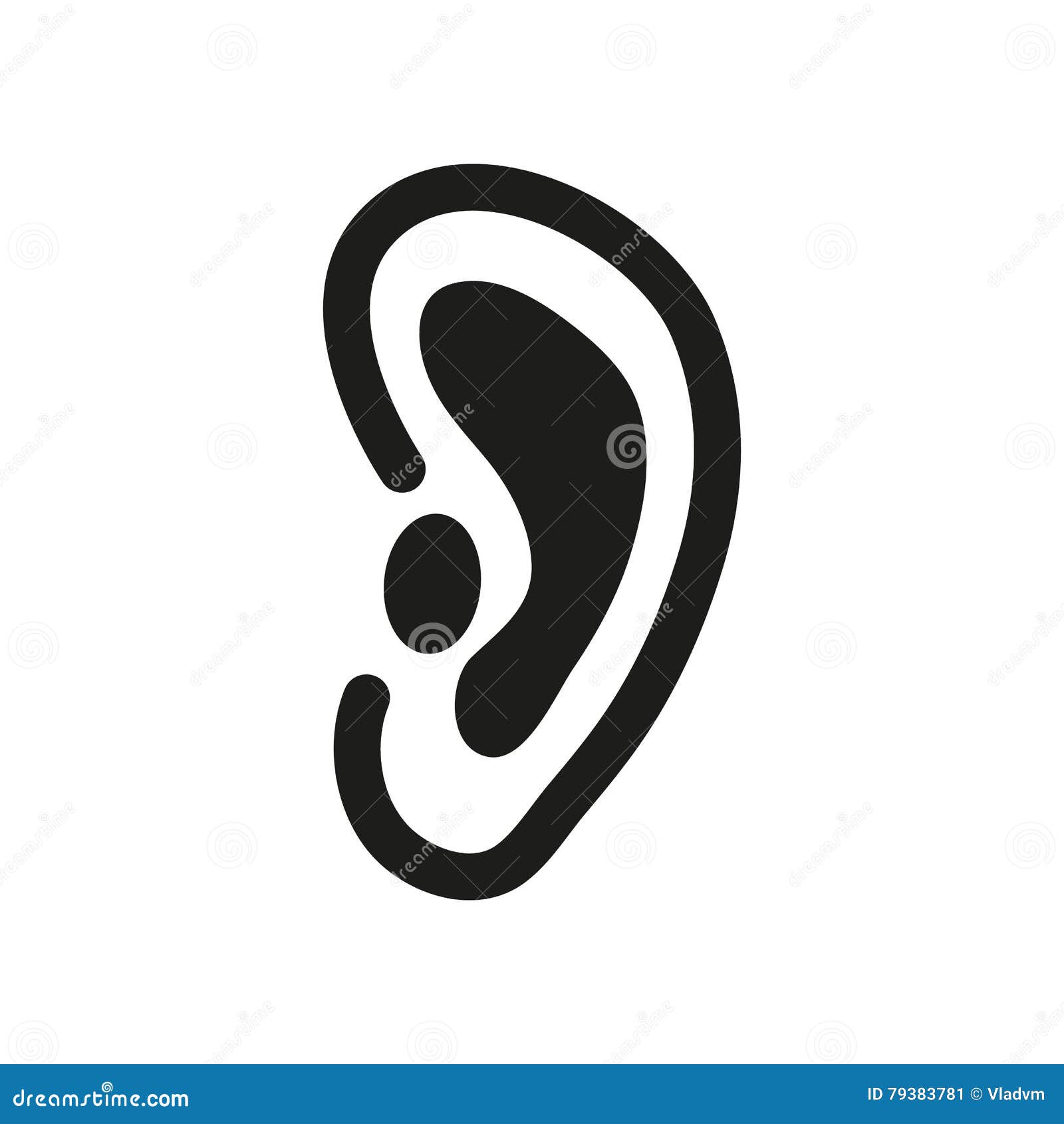 The Ear Icon. Listen Symbol Stock Vector - Illustration of eps10, audio ...