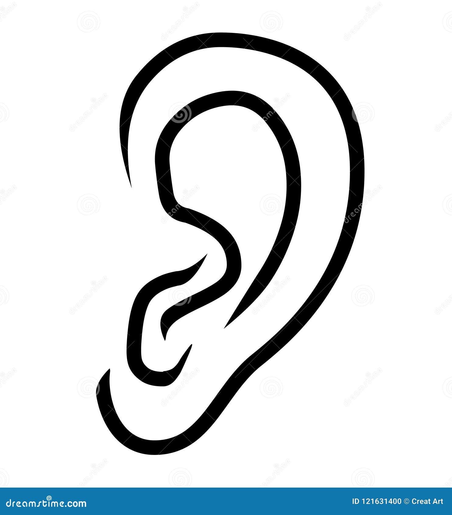 Ear Icon Logo Vector.Ear Illustration Stock Vector - Illustration of ...