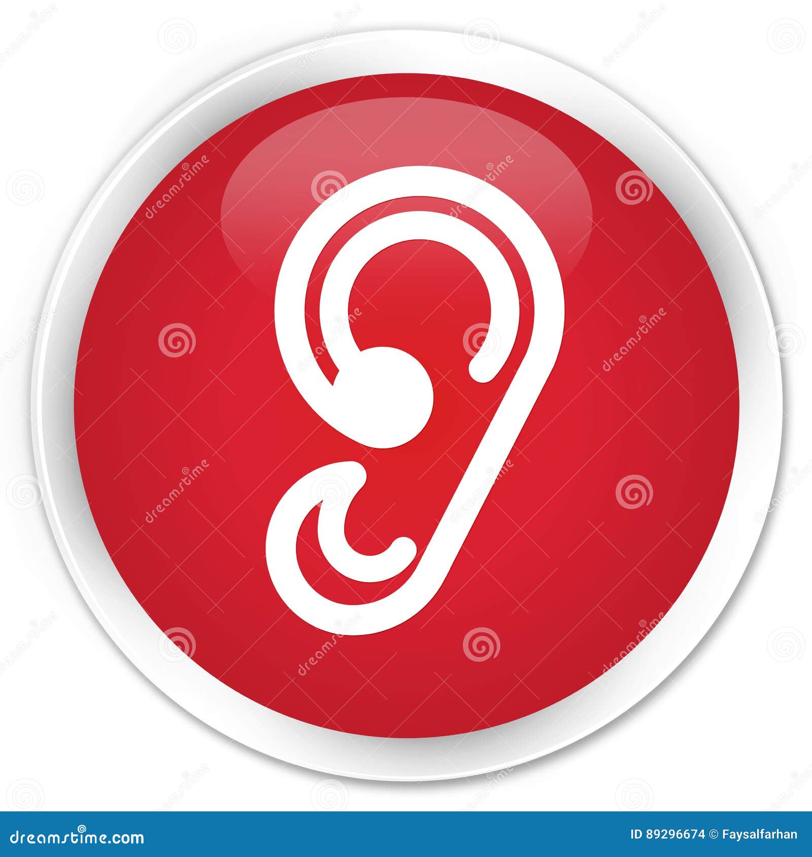 Ear Icon Premium Red Round Button Stock Illustration - Illustration of ...