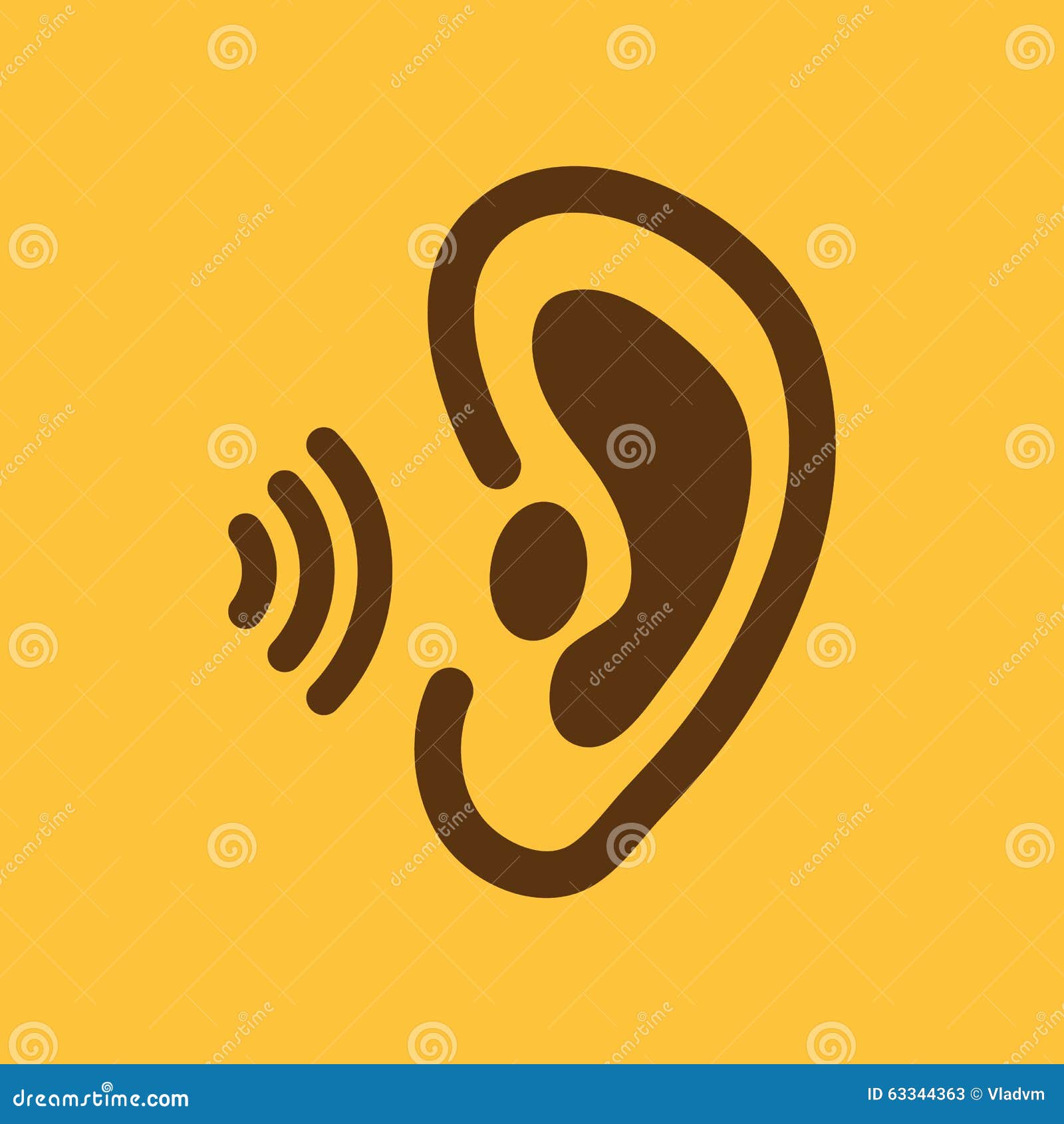 The Ear Icon. Sense Organ and Hear, Understand Symbol Stock ...