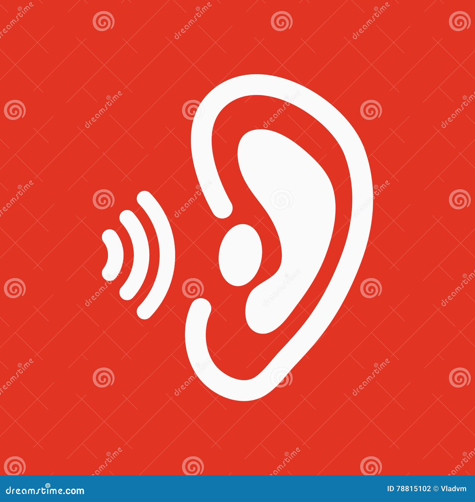 The Ear Icon. Sense Organ And Hear, Understand Symbol. Flat Royalty ...