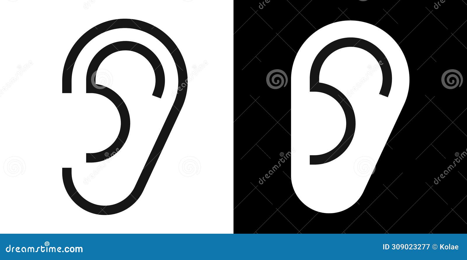 Ear Icon Set, Hearing Symbol Stock Vector - Illustration of clean ...
