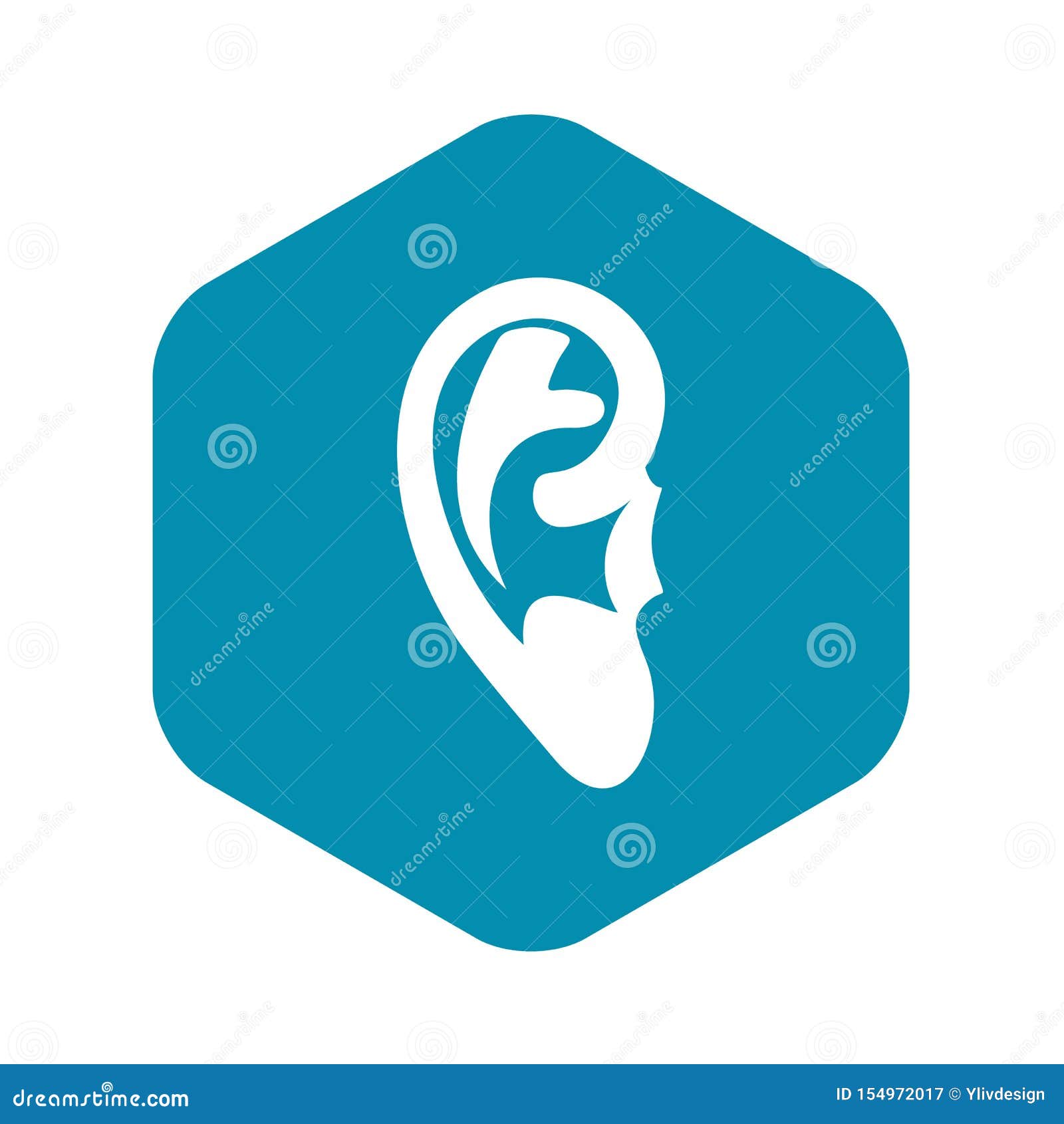 Ear icon, simple style stock vector. Illustration of healthy - 154972017