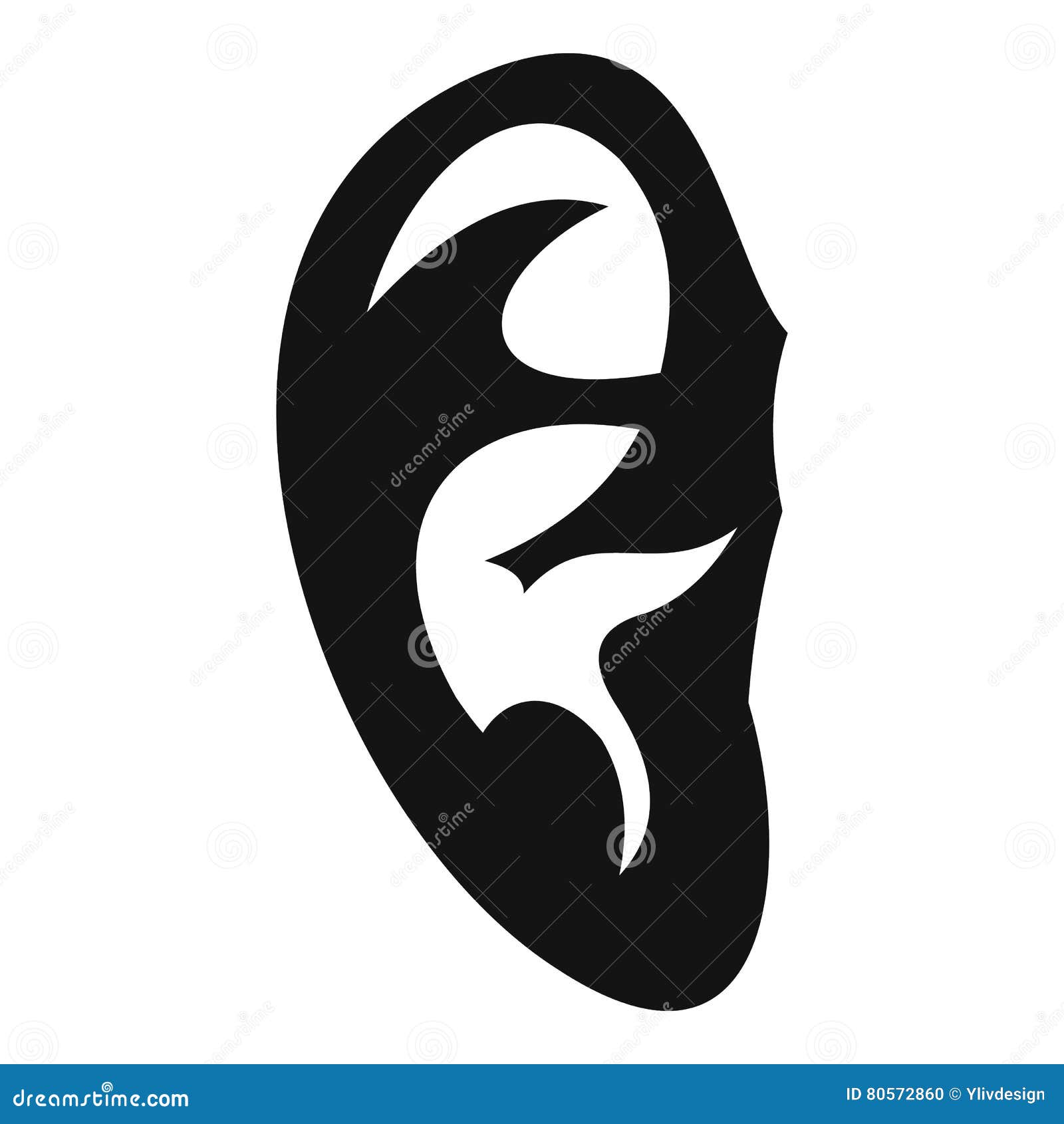 Ear icon, simple style stock vector. Illustration of icon - 80572860