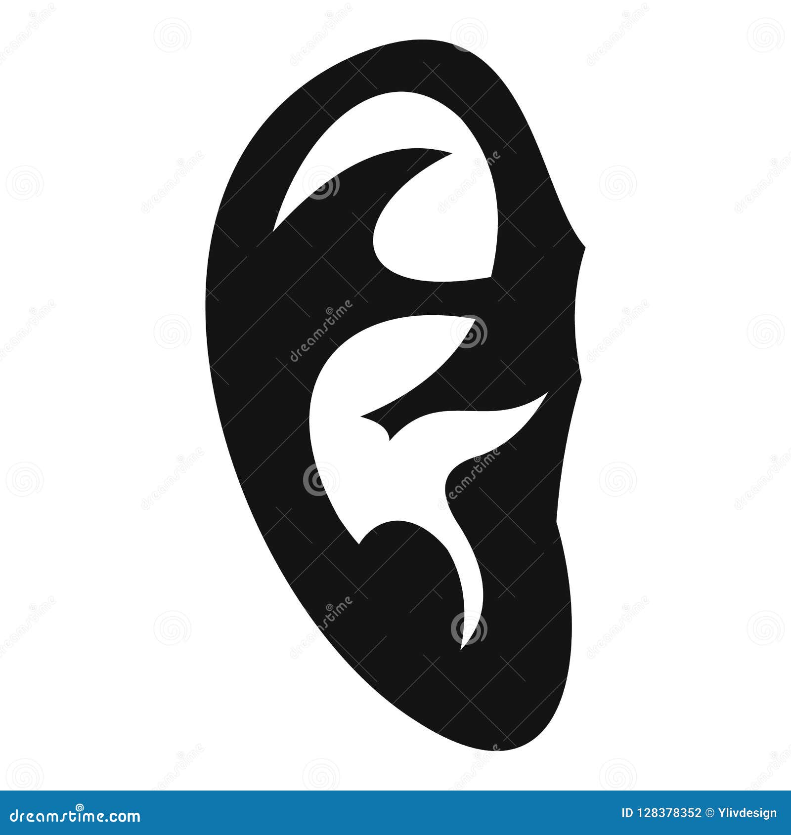 Ear icon, simple style stock illustration. Illustration of logo - 128378352