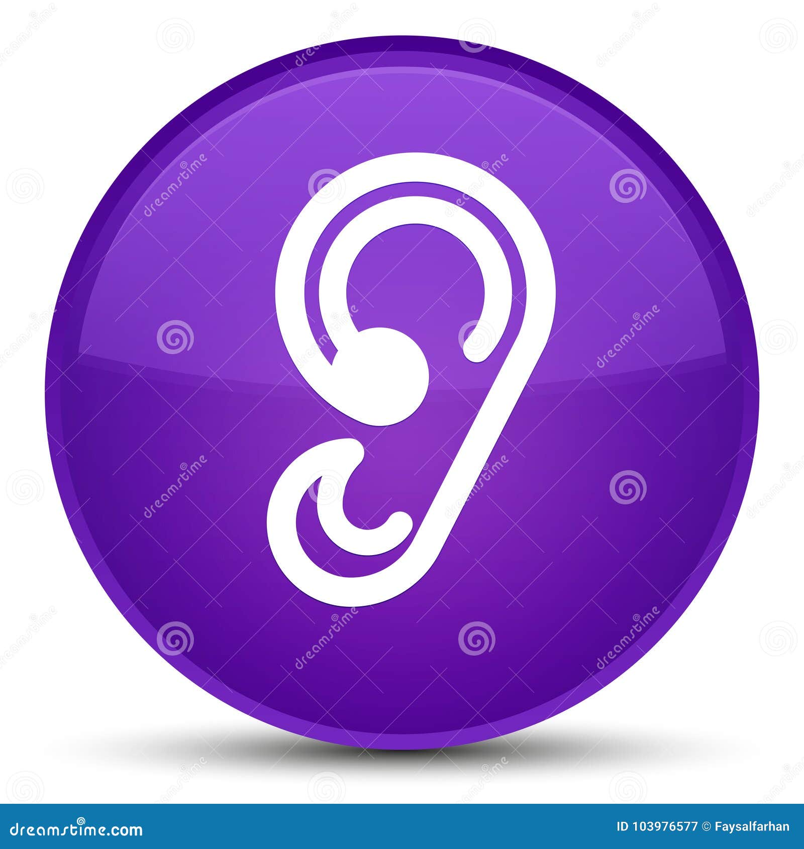 Ear Icon Special Purple Round Button Stock Illustration - Illustration ...