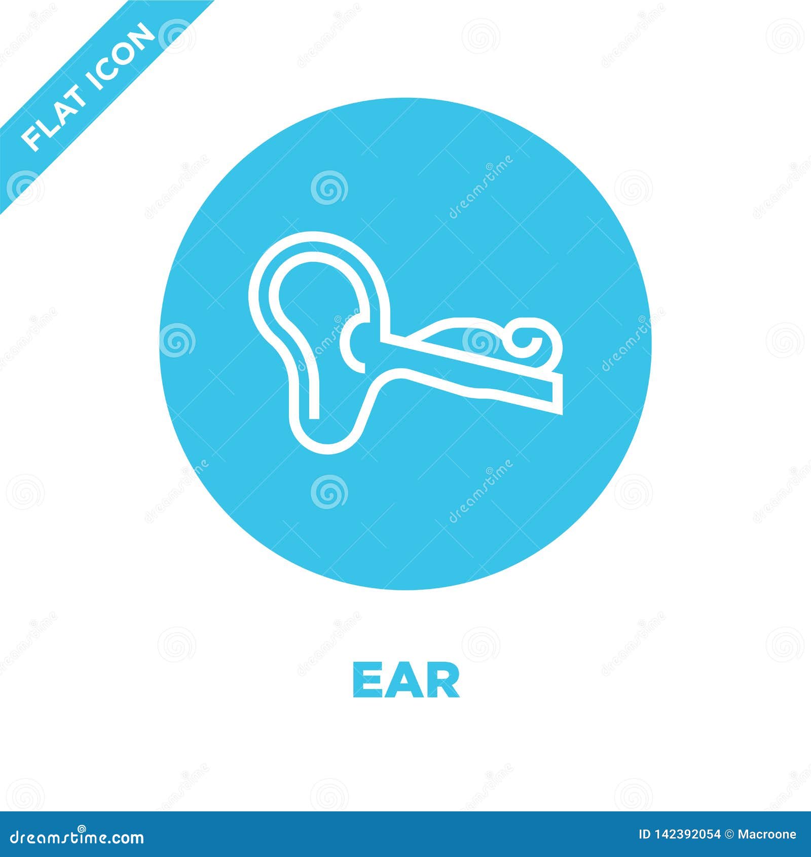 Ear Icon Vector from Human Organs Collection. Thin Line Ear Outline ...