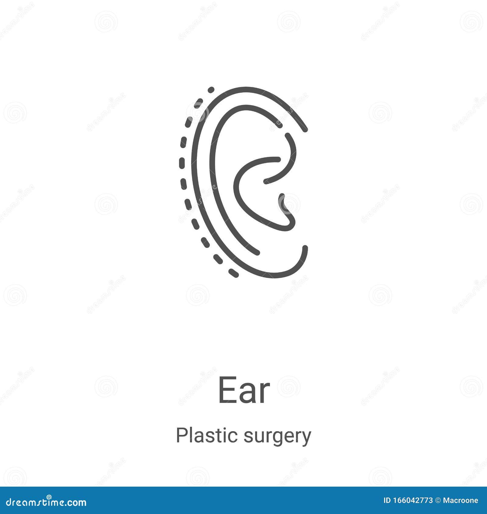 Ear Icon Vector from Plastic Surgery Collection. Thin Line Ear Outline ...