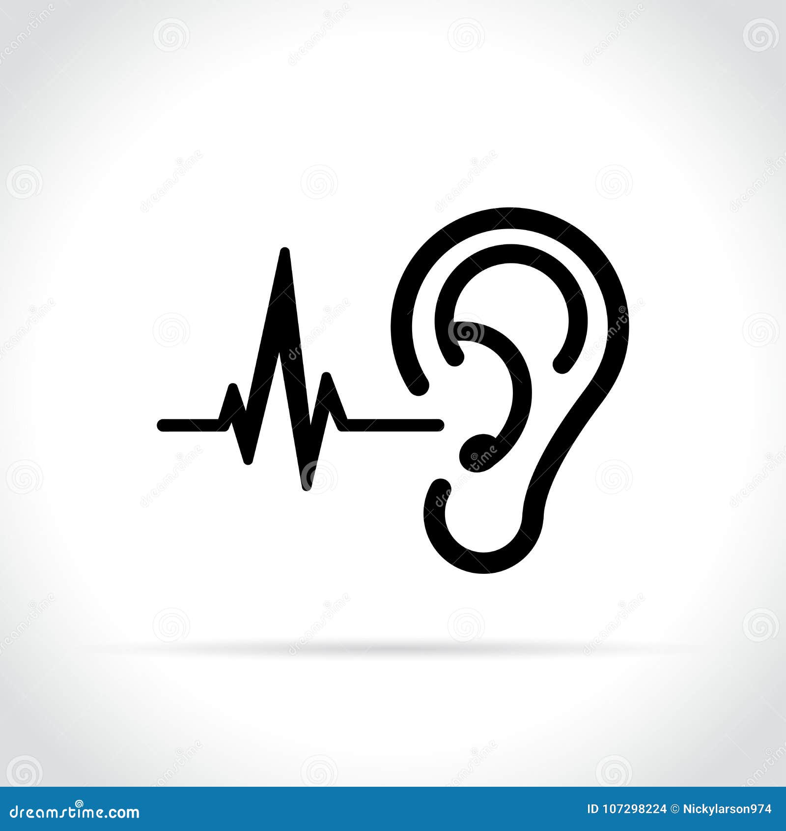 Ear Icon on White Background Stock Vector - Illustration of audition ...