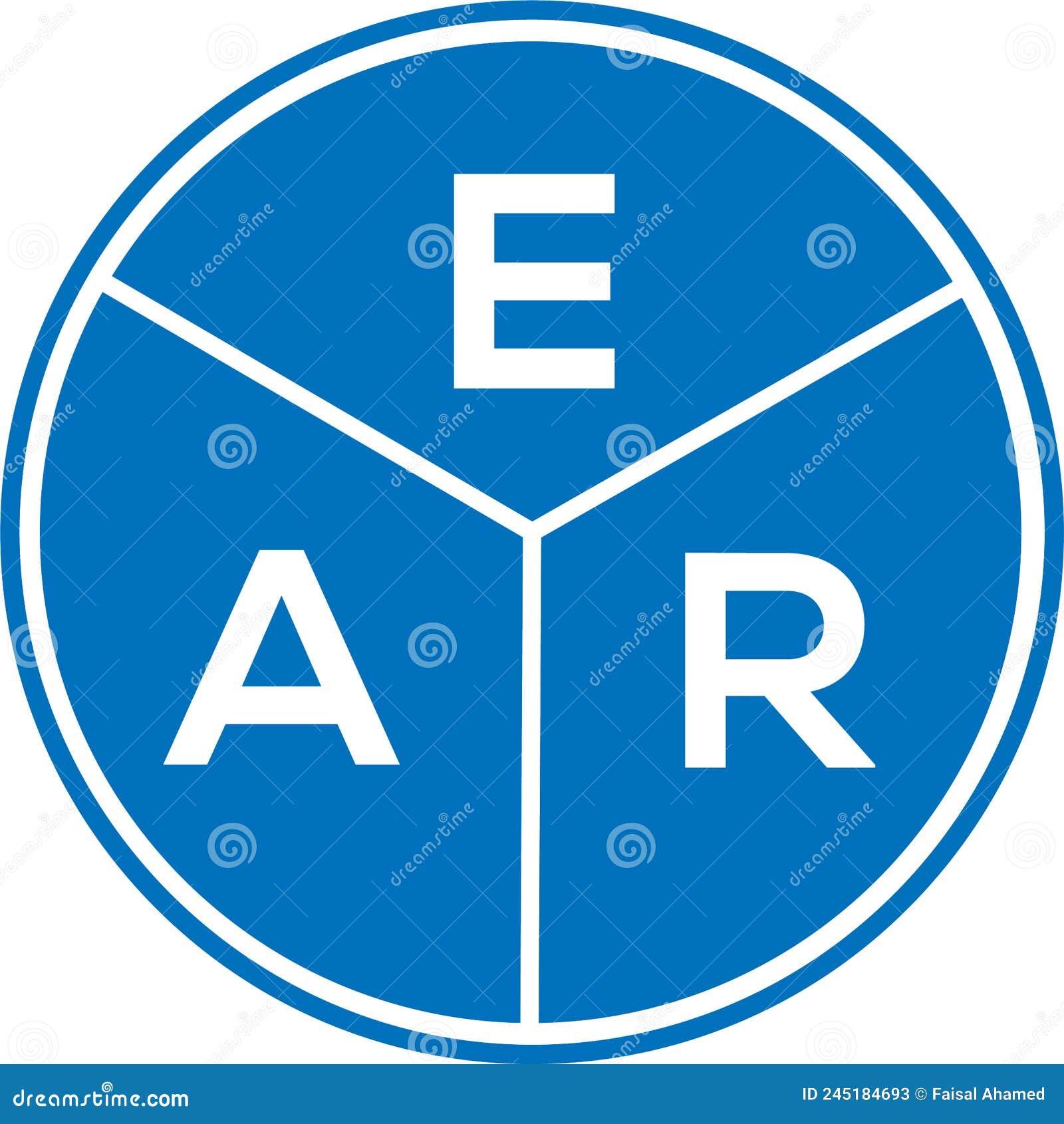 EAR Letter Logo Design on White Background. EAR Creative Circle Letter ...