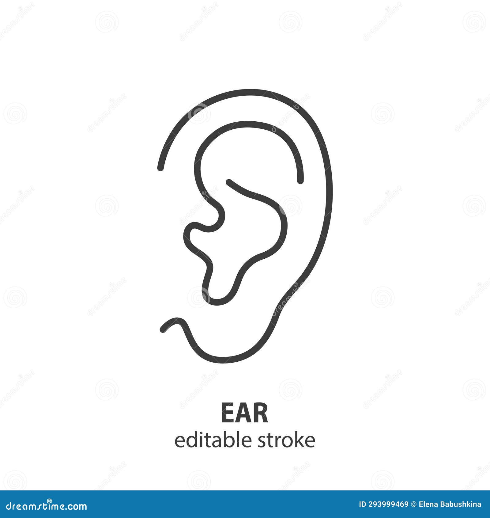 Ear Line Icon. Hearing Vector Symbol Stock Vector - Illustration of ...