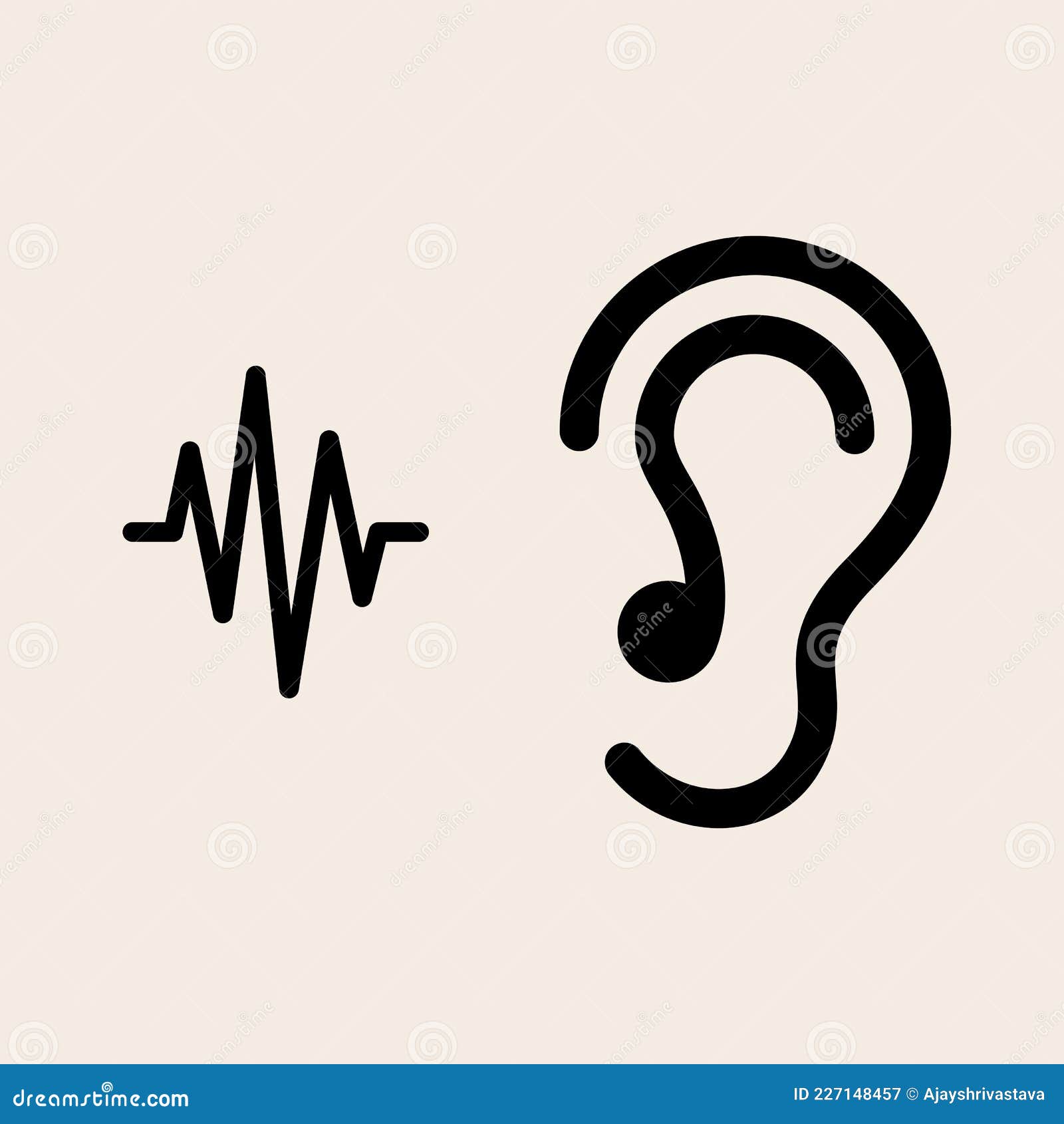 Ear Listen Icon stock vector. Illustration of icon, sense - 227148457