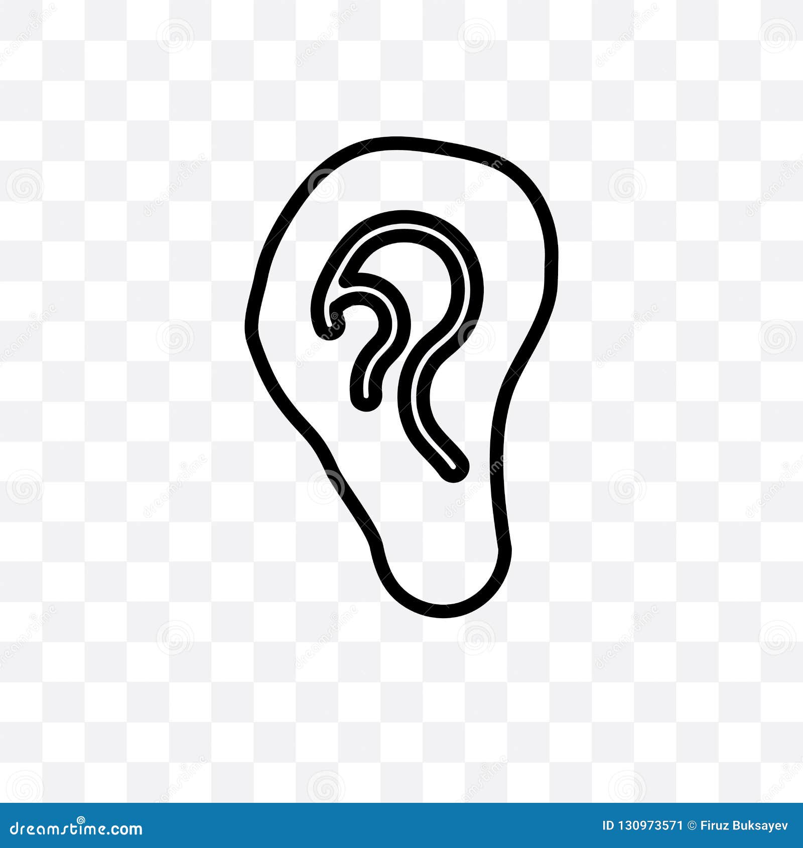 Ear Lobe Side View Transparent Icon. Ear Lobe Side View Symbol D ...