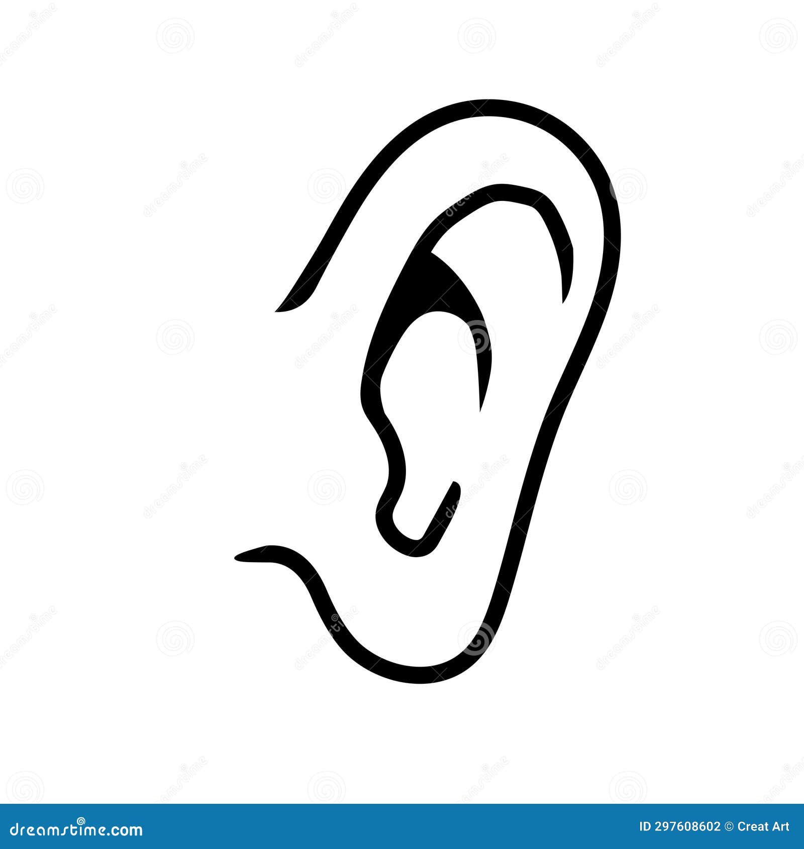 Ear logo line art vector stock illustration. Illustration of bakground ...