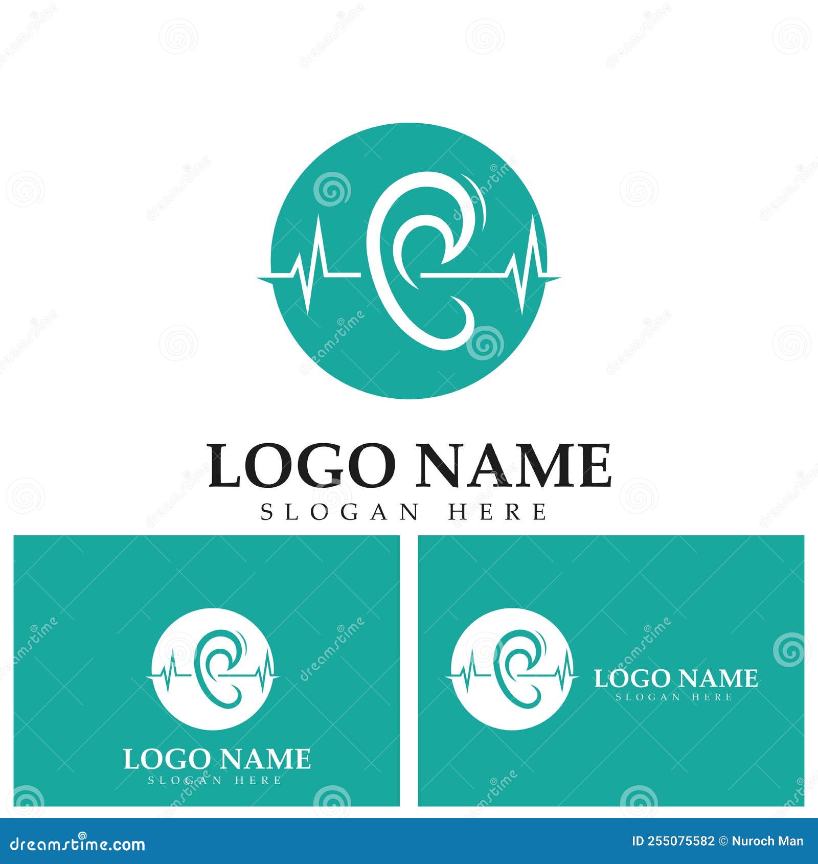 Ear Logo Template Vector Icon. Stock Vector - Illustration of head ...