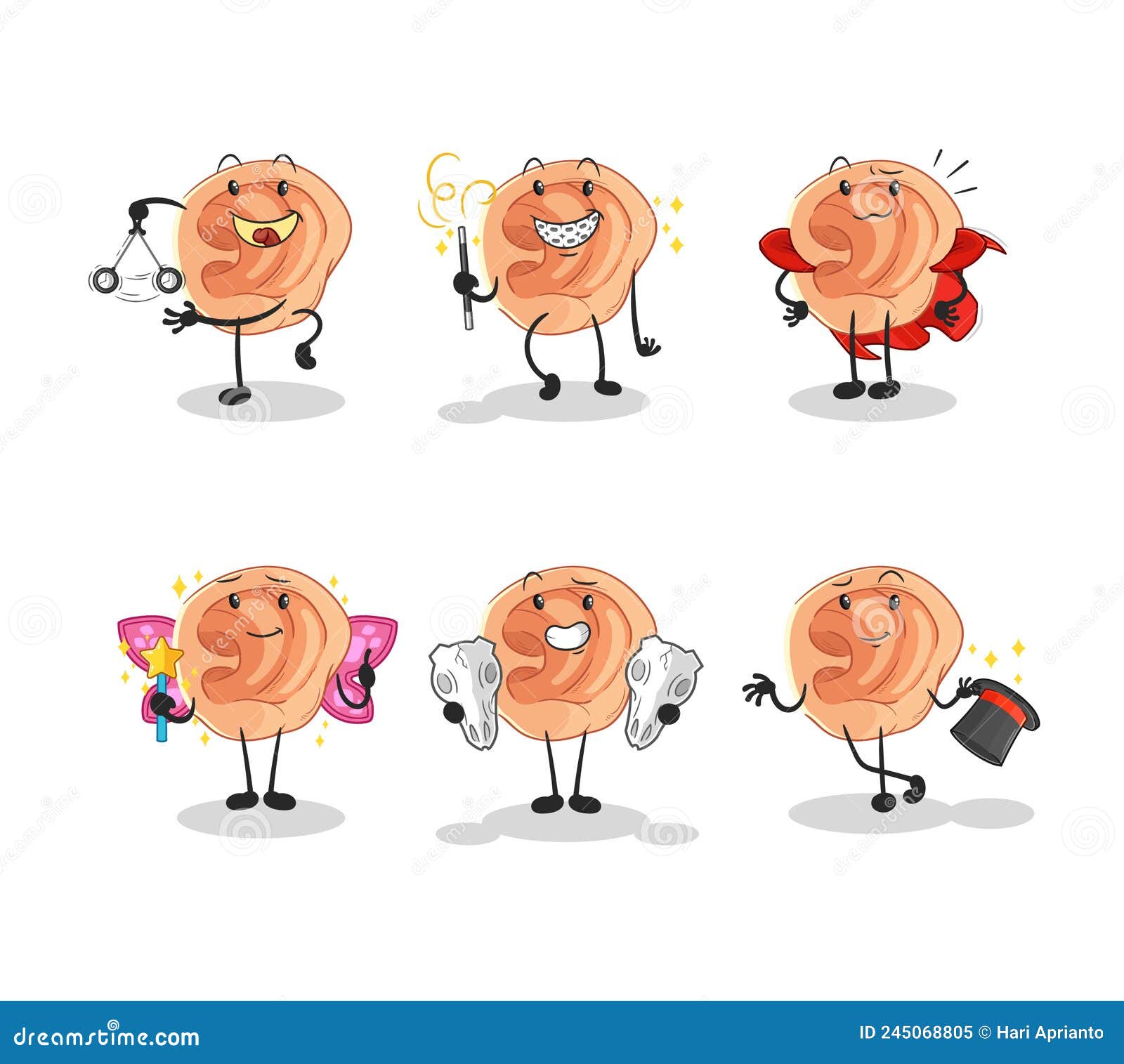 Ear Magic Group Character. Cartoon Mascot Vector Stock Vector ...