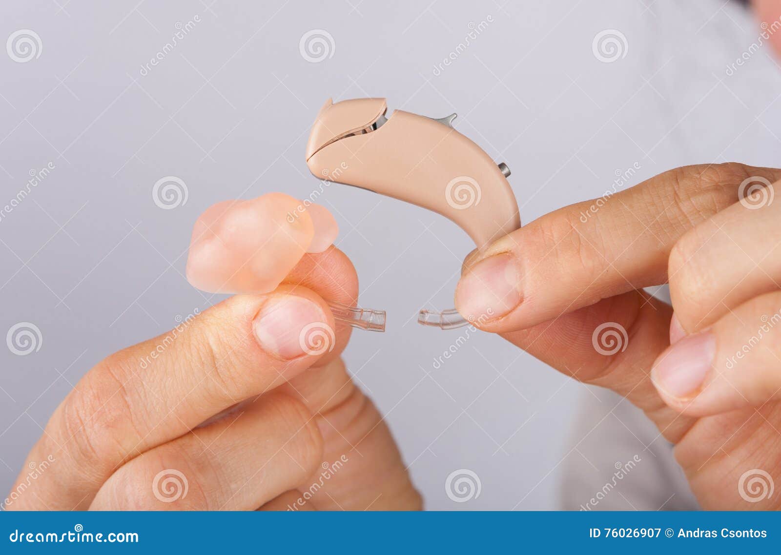 Ear mold and hearing aid stock image. Image of plastic - 76026907