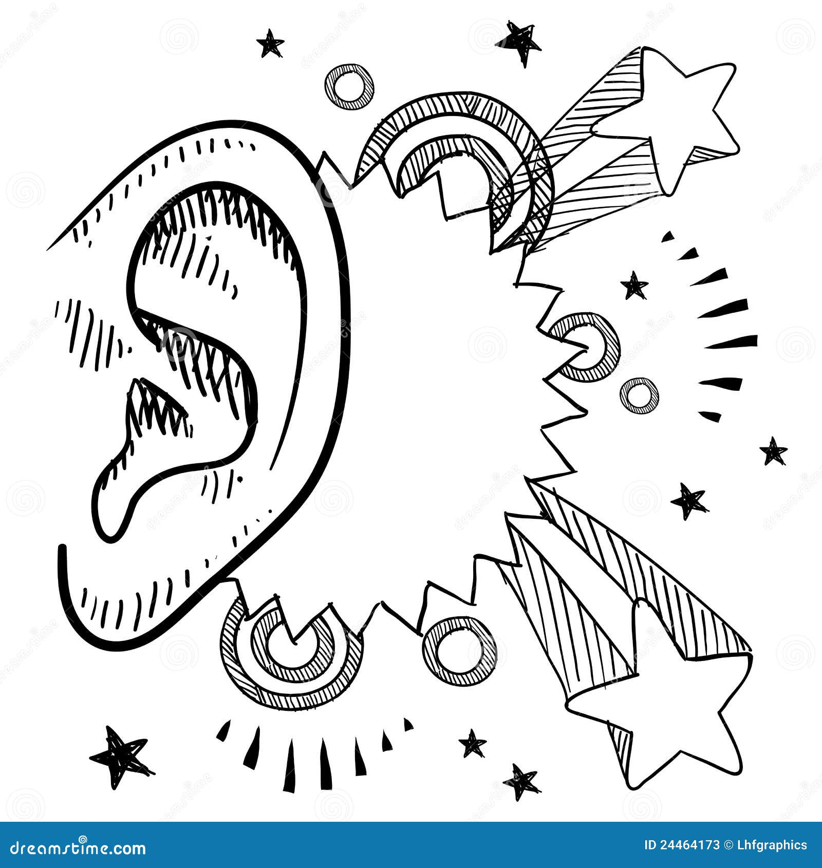 An ear for music vector stock vector. Illustration of performance ...